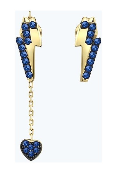 Altınbaş Altınbaş Altınbaş Besties Kalpli Şimşek Küpe