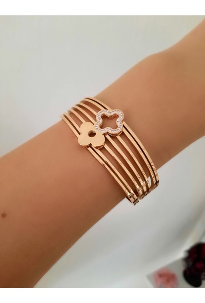 Vanessa Jewelry Accessories Yonca Detay Zirkon Taşlı Çelik Kelepçe Vanessa Jewelry Accessories Yonca Detay Zirkon Taşlı Çelik Kelepçe