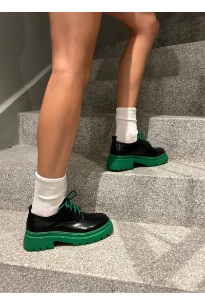 Feyz istanbul Siyah Deri Yeşil Taban Loafer Ayakkabı Benin Feyz istanbul Siyah Deri Yeşil Taban Loafer Ayakkabı Benin