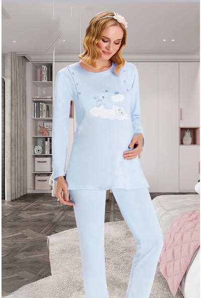 Flz 24368 Kadın Kışlık Uzun Kol Lohusa Gecelik