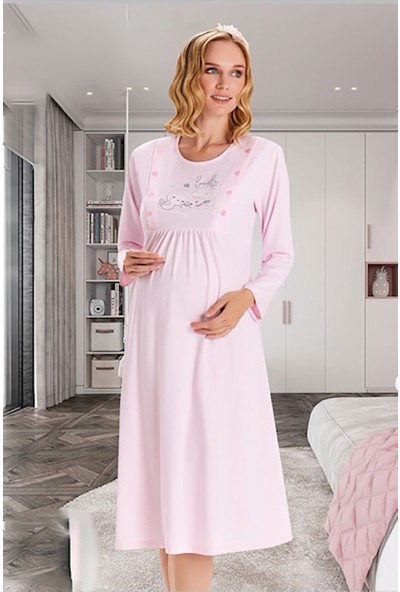 Flz 23176 Kadın Kışlık Uzun Kol Lohusa Gecelik