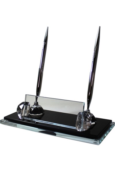 Ikiyıldız Kristal AS171 Baskılı Masaüstü Kristal Kalemlik Isimlik Seti