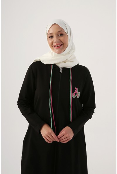 ALLDAY Nakışlı Kapüşonlu Rahat Hırka