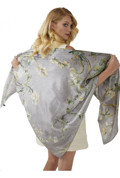Deriderim Gri Van Gogh Almond Blossoms Ipek Şal Deriderim Gri Van Gogh Almond Blossoms Ipek Şal