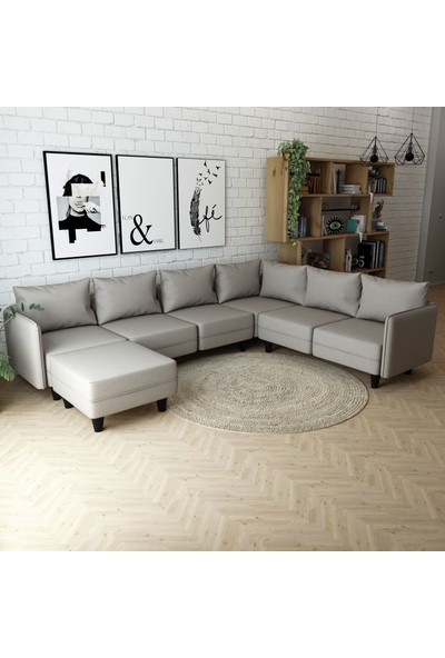 Woodesk Miro Bej Renk U Köşe Koltuk CPT8510-292 Woodesk Miro Bej Renk U Köşe Koltuk CPT8510-292