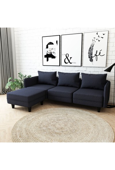 Woodesk Miro Lacivert Renk Köşe Koltuk CPT8514-146 Woodesk Miro Lacivert Renk Köşe Koltuk CPT8514-146