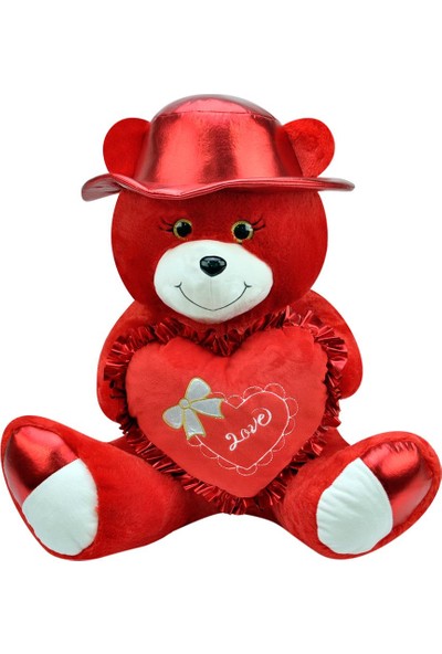 Home Team Kitchen Şapkalı Ayı Oyuncak 45 cm Kırmızı