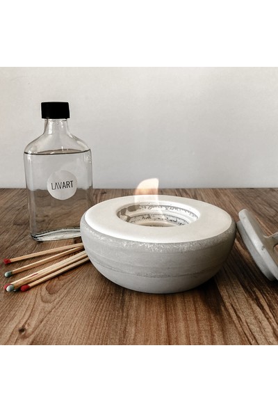 Lavart White Fire Taşınabilir Beyaz Mini Beton Masa Şöminesi Lavart White Fire Taşınabilir Beyaz Mini Beton Masa Şöminesi