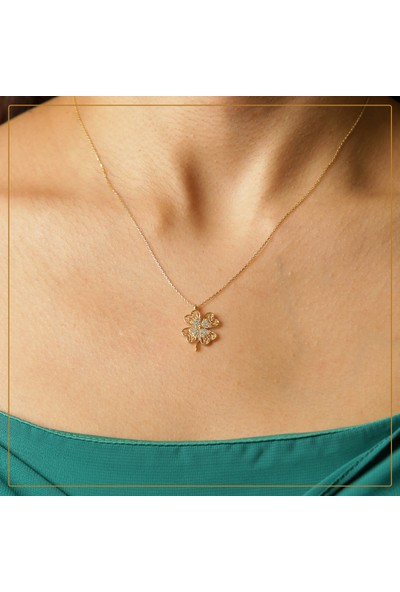 Yazar Mücevherat Kalpli Yonca Kolye Yazar Mücevherat Kalpli Yonca Kolye