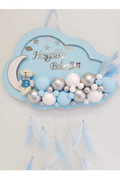 Halise Derin Kapı Süsü Ledli Bubble Ayıcıklı Ahşap Bulut Pano Halise Derin Kapı Süsü Ledli Bubble Ayıcıklı Ahşap Bulut Pano