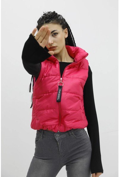 Shess Çift Cepli Şişme Yelek Fuşya Shess Çift Cepli Şişme Yelek Fuşya