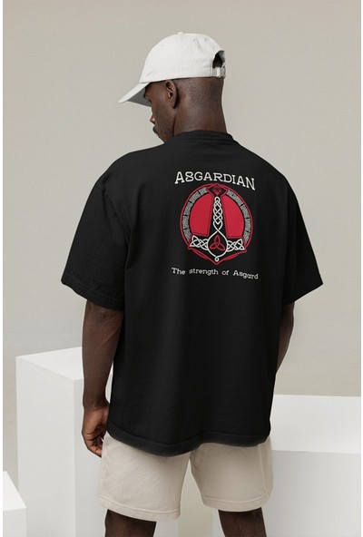 Edizen Asgardian Arka Ön Baskılı Oversize Ultra Premium T-Shirt
