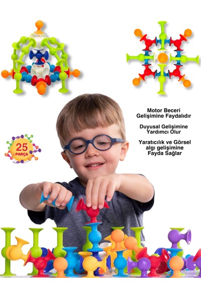 Shopist Vakum Molekül 25 Parça Yapı Taşları Fidget Duyusal Eğitici Oyuncak Squigz Blok Shopist Vakum Molekül 25 Parça Yapı Taşları Fidget Duyusal Eğitici Oyuncak Squigz Blok