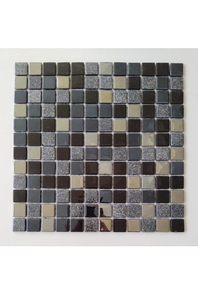 MozaiKristaL Havuz ve Tüm Yüzeyler Için 25X25X5 mm Siyah Mix. Cam Mozaik.