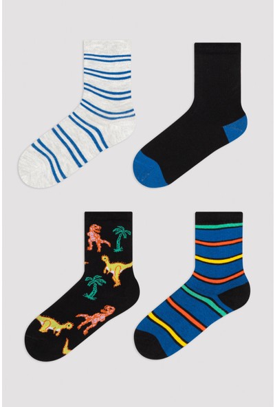 Penti Çok Renkli Boys Tropic 4lü Soket Çorap Penti Çok Renkli Boys Tropic 4lü Soket Çorap