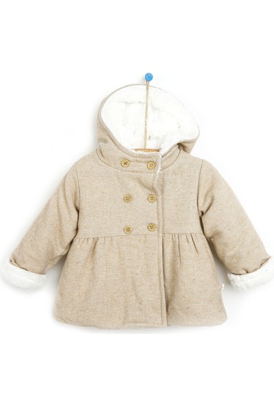 Babyz Winter Girl Welsoft Peluş Astarlı Ekose Yün Kaban