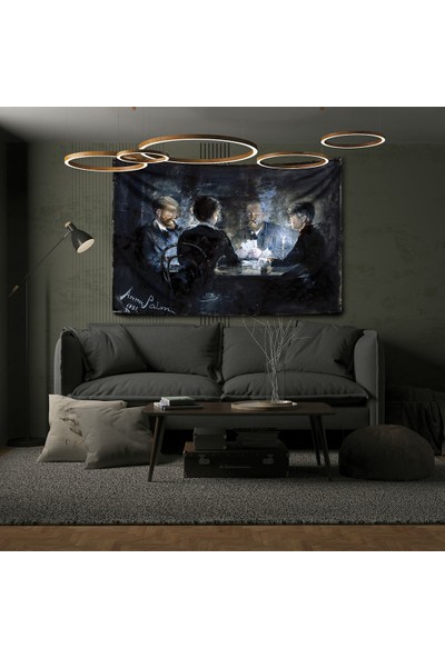 Wallhang A Game Of L'hombre In Brøndums Hotel Duvar Örtüsü 130 x 100 cm