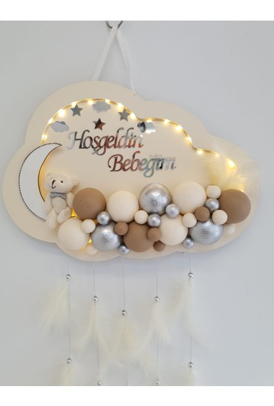 Halise Derin Kapı Süsü Ledli Bubble Ayıcıklı Ahşap Bulut Pano Halise Derin Kapı Süsü Ledli Bubble Ayıcıklı Ahşap Bulut Pano