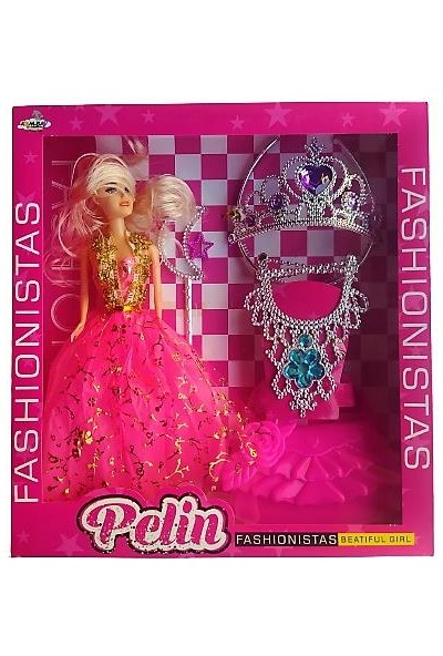 Nazar Toys Pelin Oyuncak Bebek Taç Gerdanlık Asa Çanta Seti Nazar Toys Pelin Oyuncak Bebek Taç Gerdanlık Asa Çanta Seti