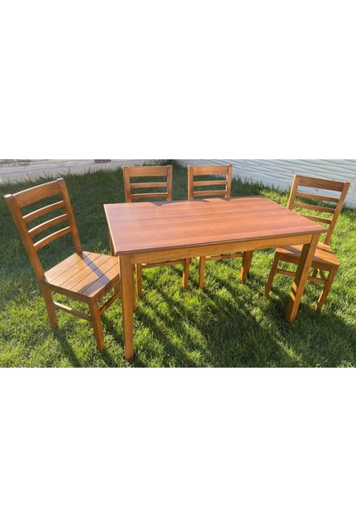 Doğal Ahşap Kayın Ağacı Masa Takımı(1 Adet Düz Ayaklı 70×120 Ceviz Renk Masa 4 Adet Ceviz Renk Sandalye) 5000 Doğal Ahşap Kayın Ağacı Masa Takımı(1 Adet Düz Ayaklı 70×120 Ceviz Renk Masa 4 Adet Ceviz Renk Sandalye) 5000