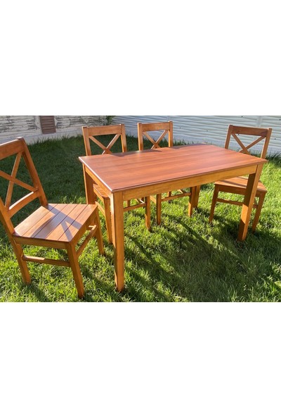 Doğal Ahşap Kayın Ağacı Masa Takımı (1 Adet Düz Ayaklı 70×120 Ceviz Renk Masa 4 Adet Ceviz Renk Sandalye) 5100 Doğal Ahşap Kayın Ağacı Masa Takımı (1 Adet Düz Ayaklı 70×120 Ceviz Renk Masa 4 Adet Ceviz Renk Sandalye) 5100