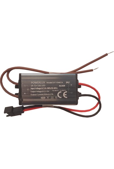 Powerlux 4-7X1W LED Driver DJT-F0407A IP67 Powerlux 4-7X1W LED Driver DJT-F0407A IP67