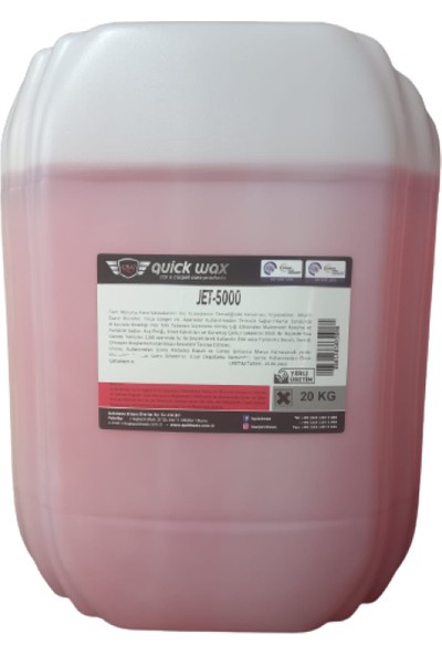 Quick Wax Jet 5000 Fırçasız Dış Yıkama Köpüğü/şampuanı 20KG Quick Wax Jet 5000 Fırçasız Dış Yıkama Köpüğü/şampuanı 20KG