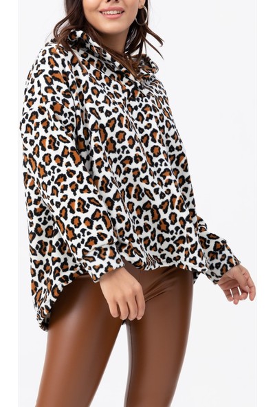 Bezuvo Kadın Taba Kapüşonlu Polar Sweatshirt Bezuvo Kadın Taba Kapüşonlu Polar Sweatshirt