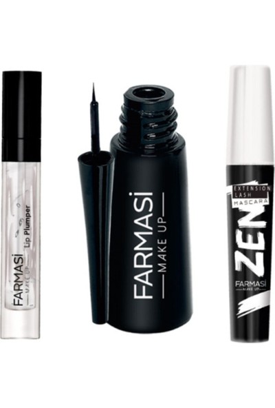 Farmasi Makyaj Seti Dudak Dolgunlaştırıcısı Ince Uçlu Deeplook Eyelıner Zen Maskara 8 ml Farmasi Makyaj Seti Dudak Dolgunlaştırıcısı Ince Uçlu Deeplook Eyelıner Zen Maskara 8 ml