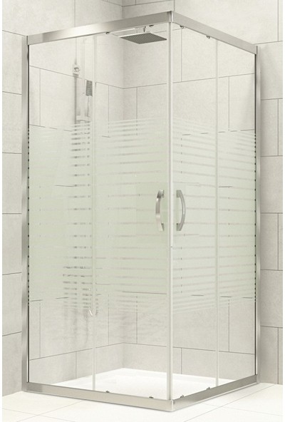 Durul Duşakabin 100 x 80 cm Dikdörtgen 5 mm Çizgili Duşakabin Duş Teknesiz