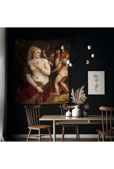 Wallhang Venus With A Mirror Titian, 1555 Duvar Örtüsü 130 x 150 cm Wallhang Venus With A Mirror Titian, 1555 Duvar Örtüsü 130 x 150 cm