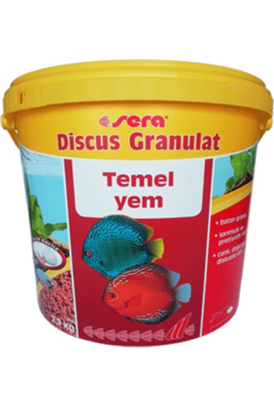 Sera Discus Granulat 10 Lt (2,9 Kg) Kova Balık Yemi Sera Discus Granulat 10 Lt (2,9 Kg) Kova Balık Yemi