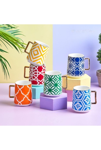 Rossel Premium Perotti Marrakesh 6'lı Porselen Kupa 14387 Rossel Premium Perotti Marrakesh 6'lı Porselen Kupa 14387