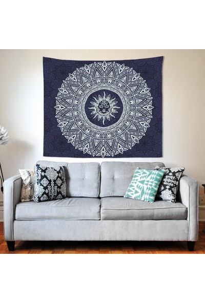 Wallhang Mandala Sun Space Blue Duvar Örtüsü 150 x 130 cm Wallhang Mandala Sun Space Blue Duvar Örtüsü 150 x 130 cm