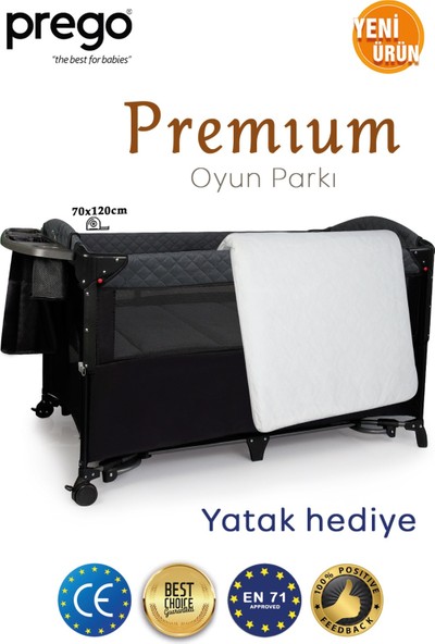 Prego Premium Anne Yanı Oyun Parkı 70*120 cm + Yatak
