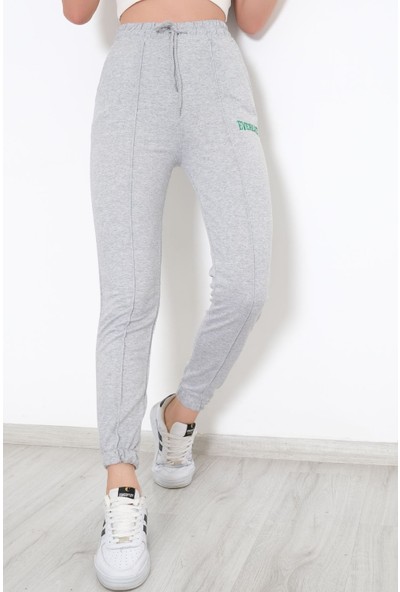 Nakışlı Eşofman Altı Gri - 10060.1348.