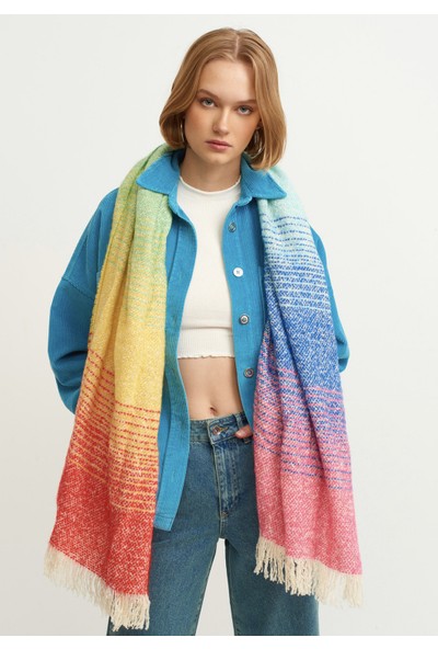 Luminos Butik Kadın Çok Renkli Casual Atkı Şal SAL117