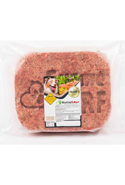 Gurmeraw Barf Plus - Çiğ Köpek Maması Barf 20 kg - (1kg’lık Porsiyonlar Halinde) Gurme Gurmeraw Barf Plus - Çiğ Köpek Maması Barf 20 kg - (1kg’lık Porsiyonlar Halinde) Gurme