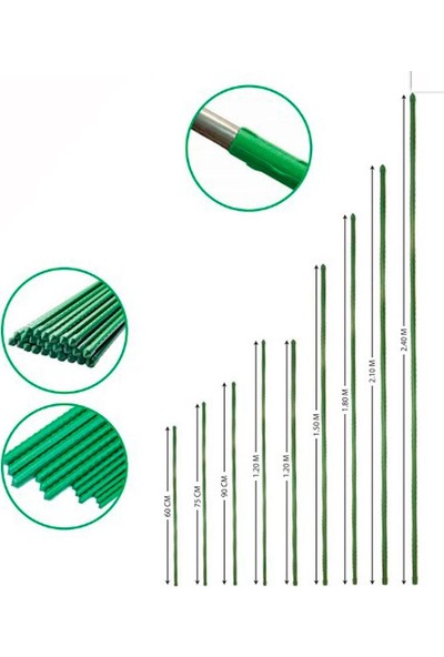 Ennalbur Bitki Destek Çubuğu 16 mm 210 cm 2 Adet Ennalbur Bitki Destek Çubuğu 16 mm 210 cm 2 Adet