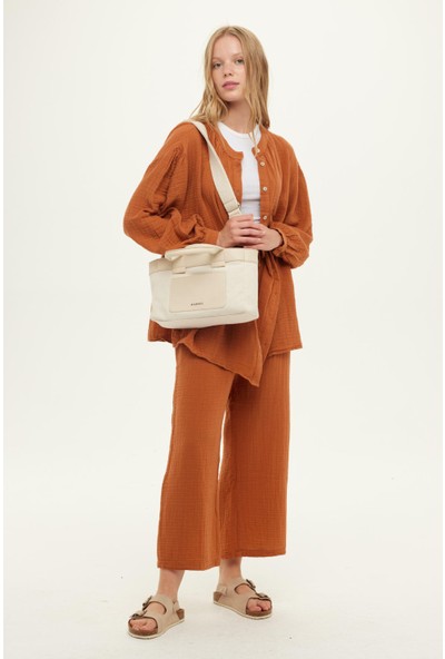 Manuka Kanvas Mini Tote Çanta Bej