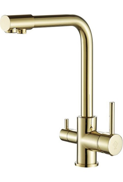 Truva Imaj Mix Kuğu Evye Batarya 3 Yollu Arıtma Çıkışlı Gold Truva Imaj Mix Kuğu Evye Batarya 3 Yollu Arıtma Çıkışlı Gold