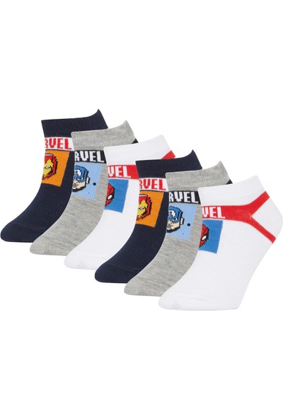 DeFacto Erkek Çocuk Marvel Lisanslı Pamuklu 6'lı Kısa Çorap X8526A6NS DeFacto Erkek Çocuk Marvel Lisanslı Pamuklu 6'lı Kısa Çorap X8526A6NS