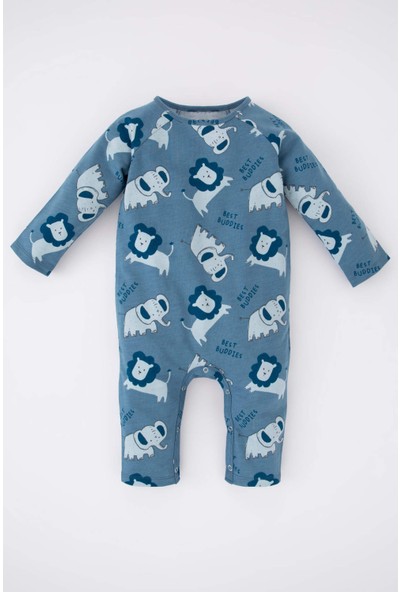 DeFacto Erkek Bebek Hayvan Desenli Regular Fit Bisiklet Yaka Tulum Y7908A222AU DeFacto Erkek Bebek Hayvan Desenli Regular Fit Bisiklet Yaka Tulum Y7908A222AU
