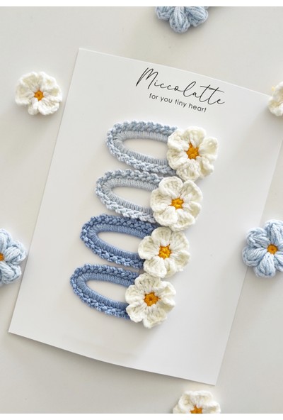 Miccolatte Bebek ve Çocuk Çıtçıtlı Toka Seti 2li Indigo Mavisi