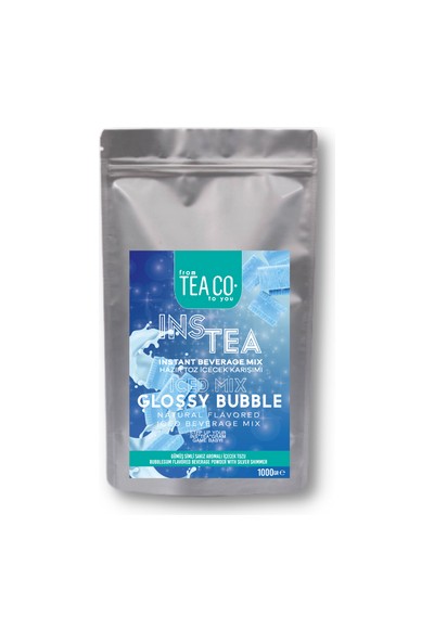 Tea Co Instea Glossy Bubble - Gümüş Simli Bubble Gum Aromalı Soğuk Çay Tozu 1 kg Tea Co Instea Glossy Bubble - Gümüş Simli Bubble Gum Aromalı Soğuk Çay Tozu 1 kg