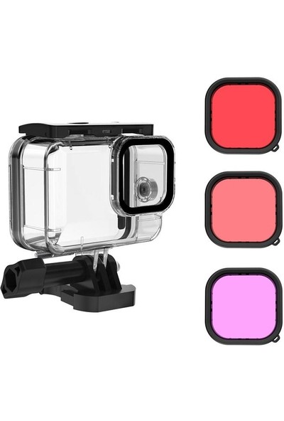 Telesin Gopro HERO10 Black / Hero9 Black Için Su Geçirmez Housing Koruyucu Muhafaza Kamera Kutusu Koruma Kabı Kılıf + 3 Adet Su Altı Dalış Filtresi ( Kırmızı + Magenta + Pembe ) Telesin Gopro HERO10 Black / Hero9 Black Için Su Geçirmez Housing Koruyucu Muhafaza Kamera Kutusu Koruma Kabı Kılıf + 3 Adet Su Altı Dalış Filtresi ( Kırmızı + Magenta + Pembe )