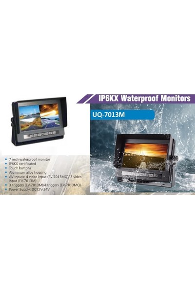 Unıque UQ-7013M IP67 7' Su Geçirmez Araç Monitör Unıque UQ-7013M IP67 7' Su Geçirmez Araç Monitör