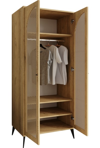 Berlin Furniture Diamond 2 Kapaklı Dolap Hazeran