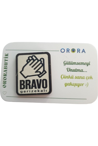 Ororabutik Bravo Mottolu Ahşap Broş -Rozet 2-3cm Ororabutik Bravo Mottolu Ahşap Broş -Rozet 2-3cm
