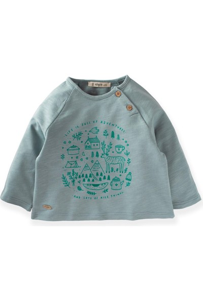 Cigit Adventures Baskılı Sweat 1-5 Yaş Mint Yeşili Cigit Adventures Baskılı Sweat 1-5 Yaş Mint Yeşili